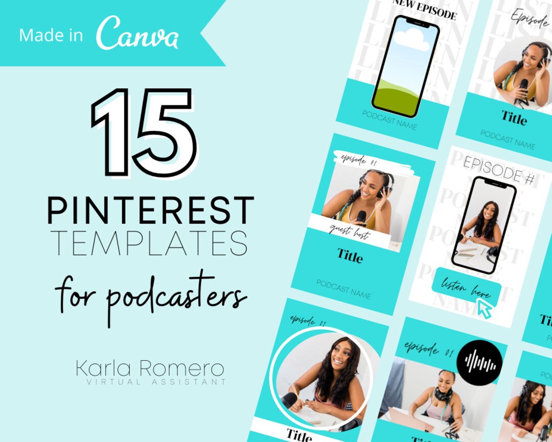 15 Canva Pinterest Vorlagen Podcaster Pinterest Pin - Etsy.de
