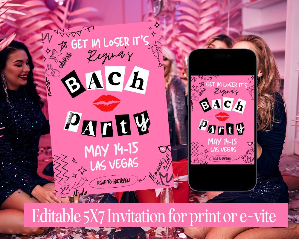 Editable Mean Girls Inspired Bachelorette Invitation Template | Burn ...