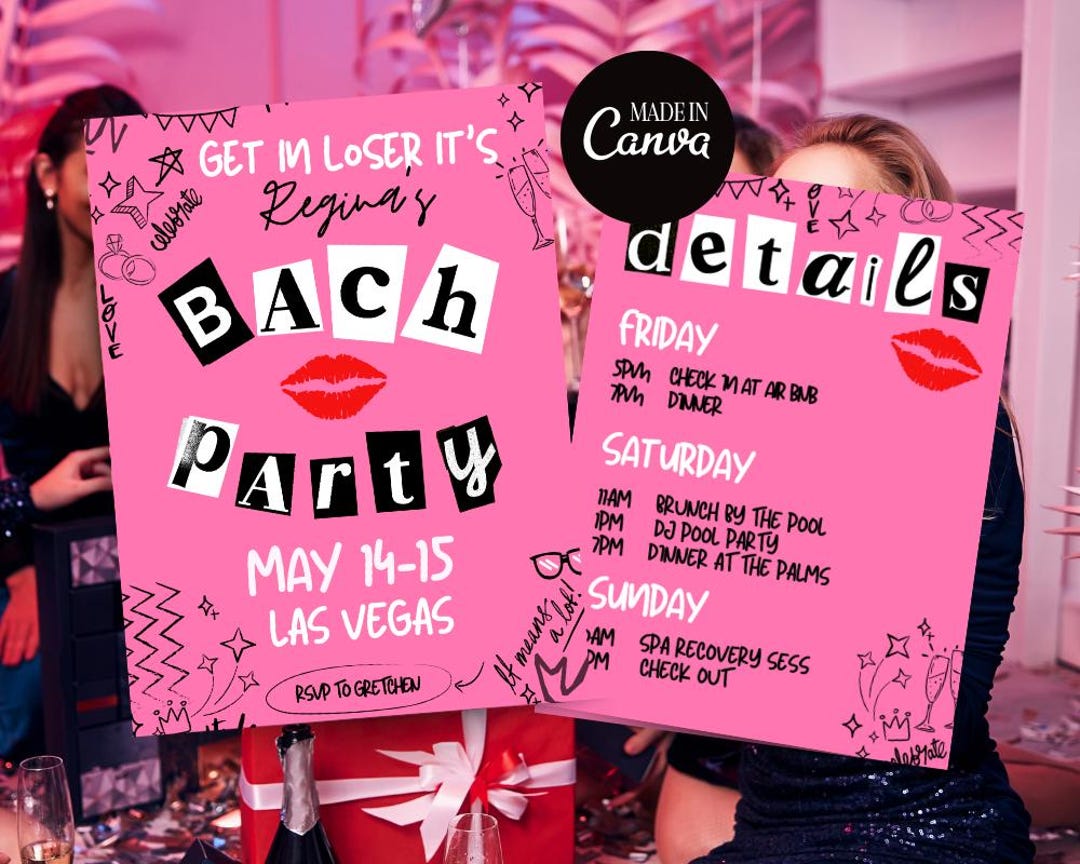 Editable Mean Girls Inspired Bachelorette Invitation Template | Burn ...