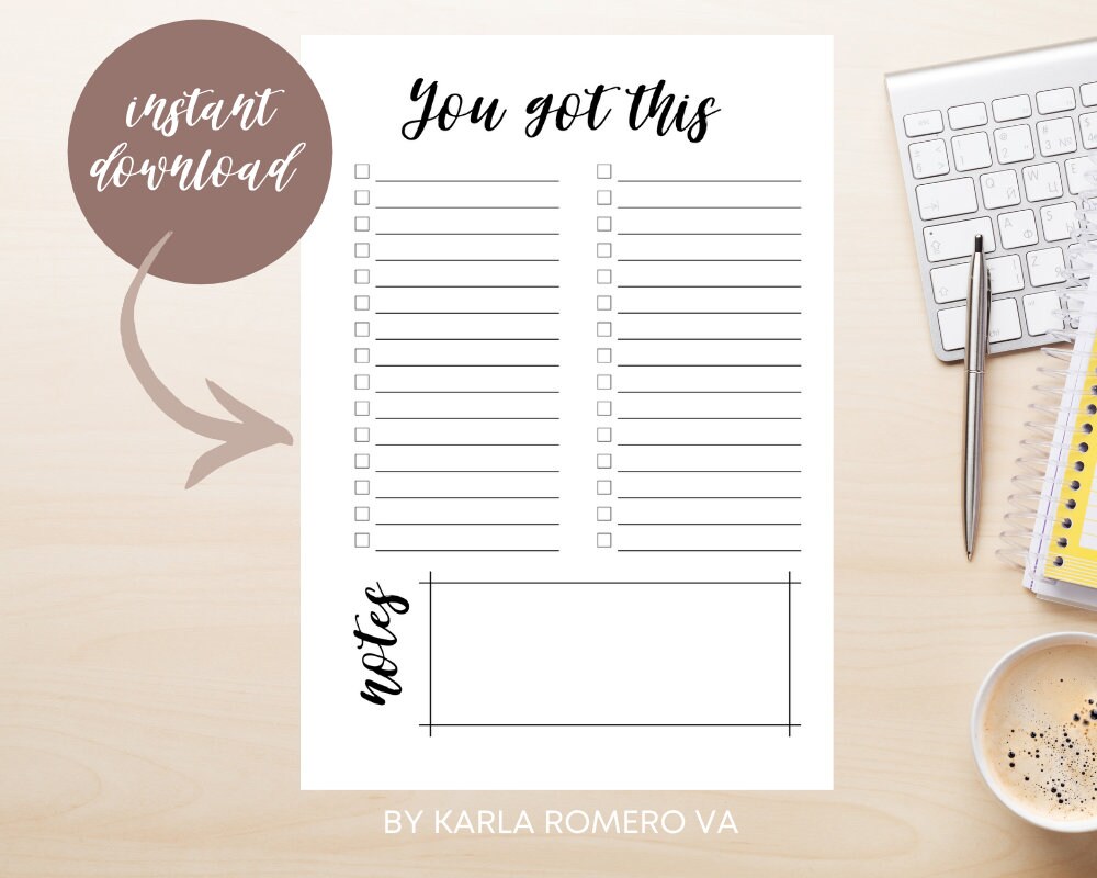 You Got This Printable to Do List Digital Download Printable List to Do ...