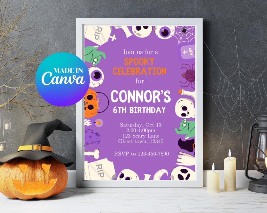 Editable Halloween Party Invitation | Spooky Celebration Invitation ...