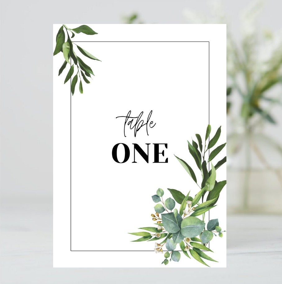 5x7 Printable Table Numbers | Wedding Table Numbers | Party Table ...