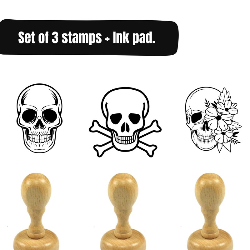 Skull Rubber Stamp - Etsy