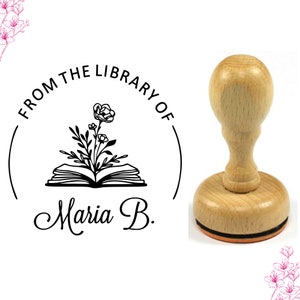 LIBRARY STAMP BOOK Stamp Custom Library Stamp Library of - Etsy