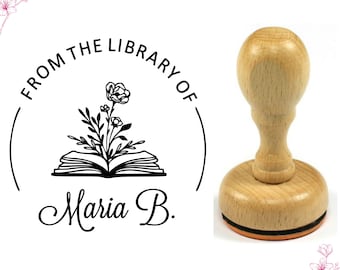 LIBRARY STAMP, BOOK Stamp, Custom Library Stamp, Library of Stamp, This ...