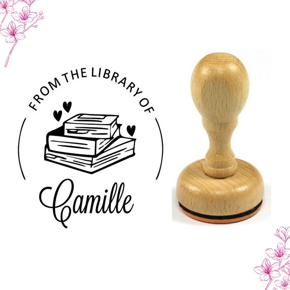 LIBRARY STAMP BOOK Stamp Custom Library Stamp Library of | Etsy