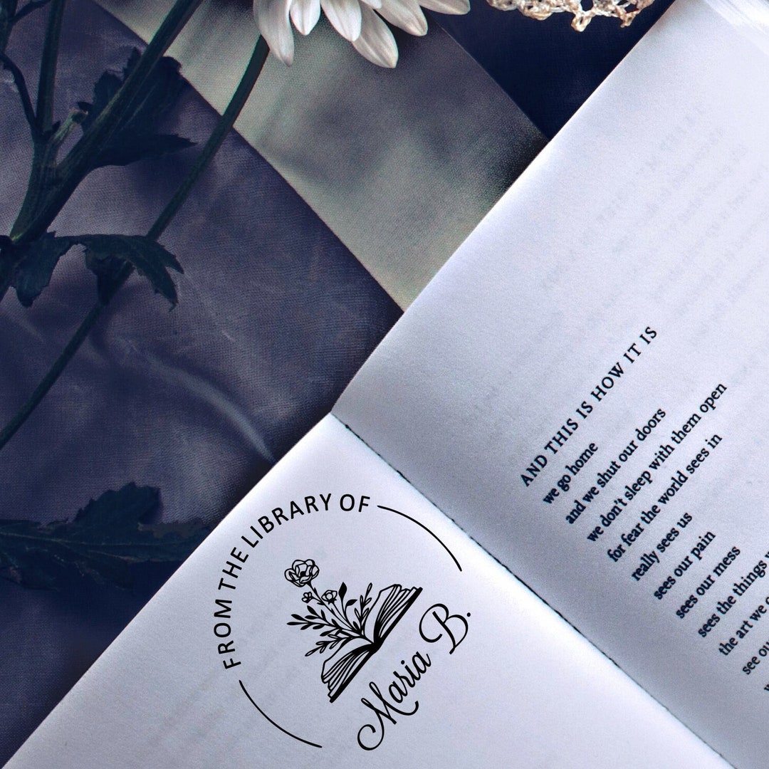 Self Inking LIBRARY STAMP, BOOK Stamp, Custom Library Stamp, Library of ...