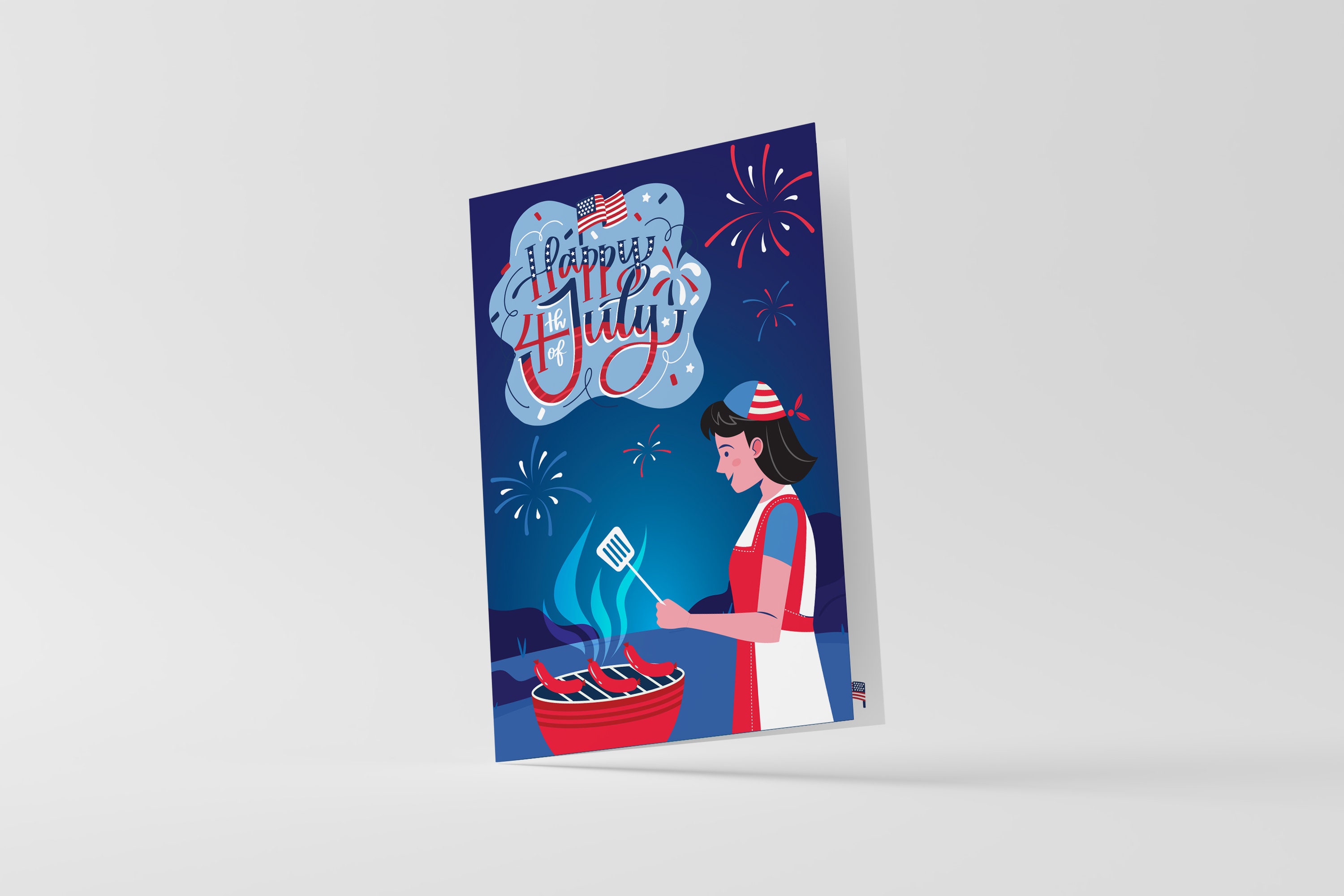 Forth of July Card. Printable Happy Independence Day Card - Etsy
