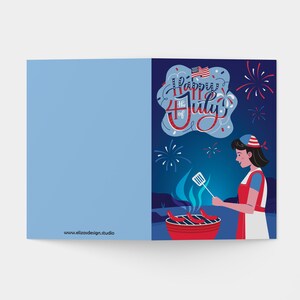 Forth of July Card. Printable Happy Independence Day Card - Etsy