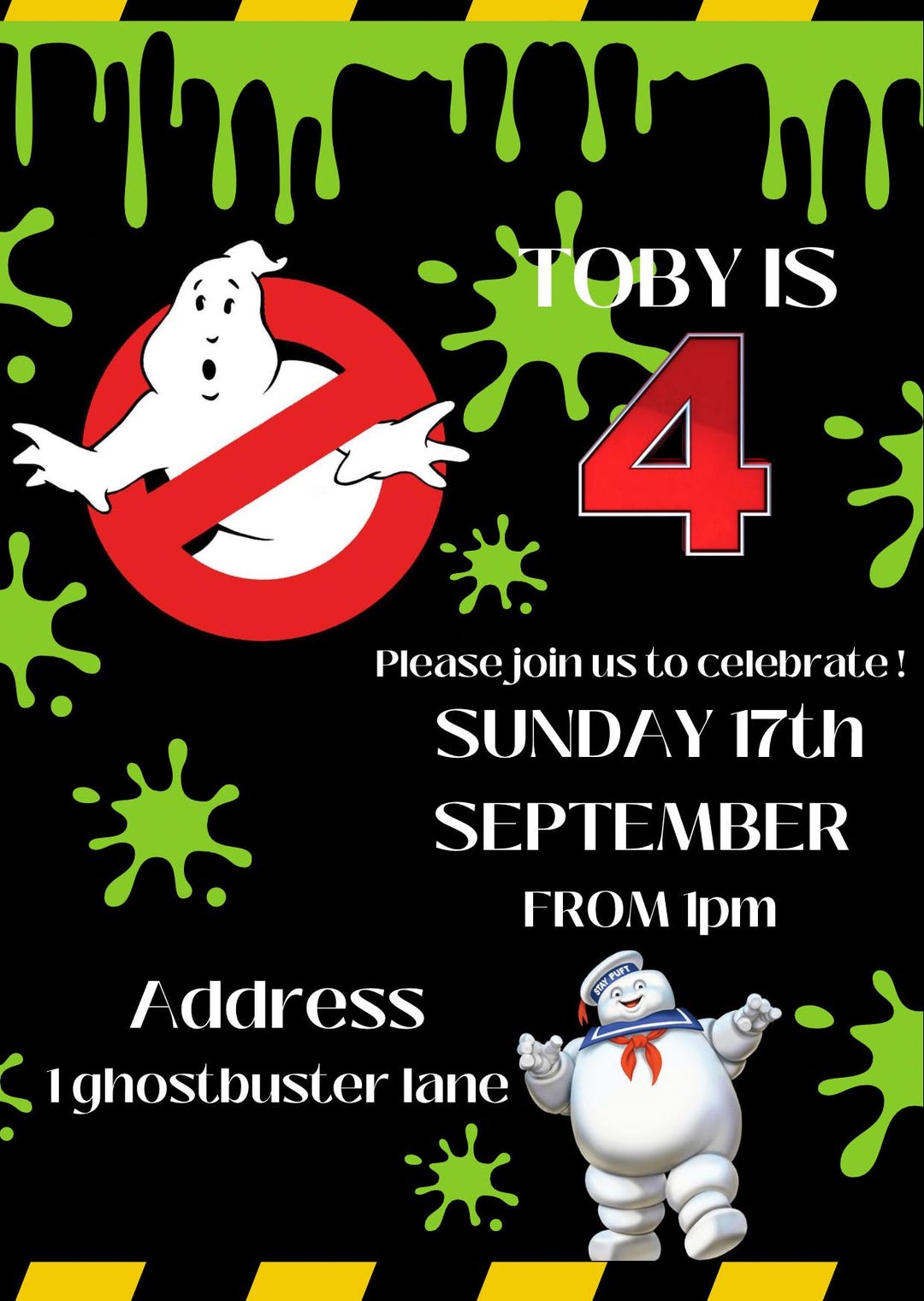 Ghostbusters Party Invitation Customisable - Etsy
