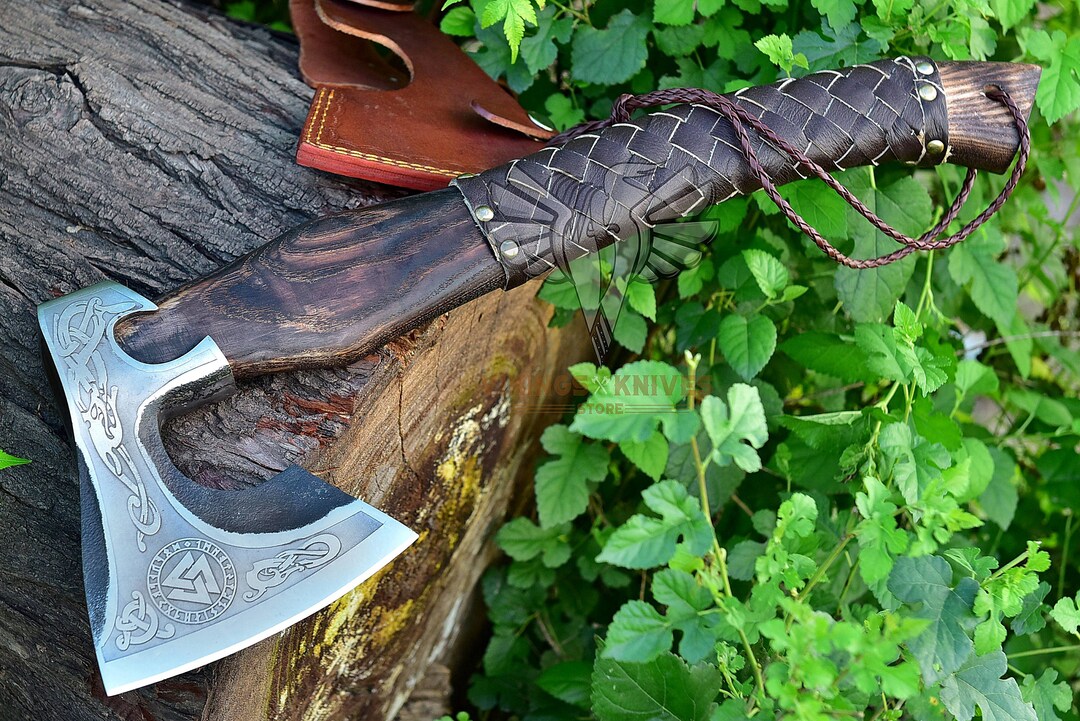 Axe, Custom Gift Hand Forged Carbon Steel VIKING AXE With Ash Wood ...