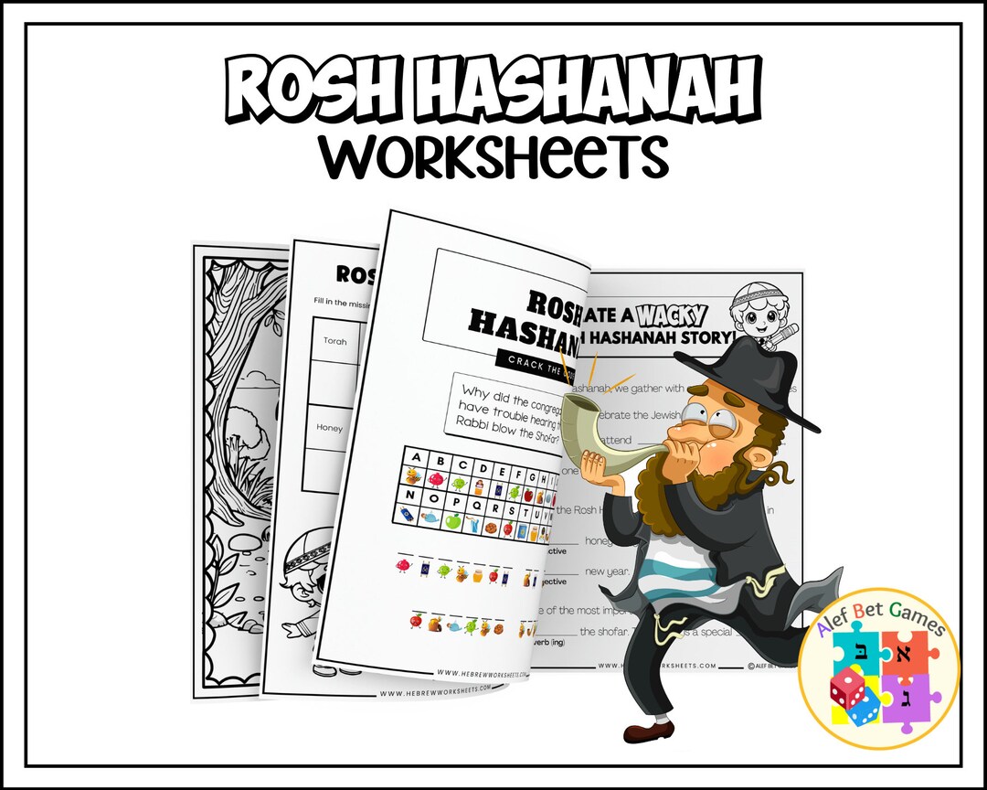 Rosh Hashanah Worksheets - Etsy