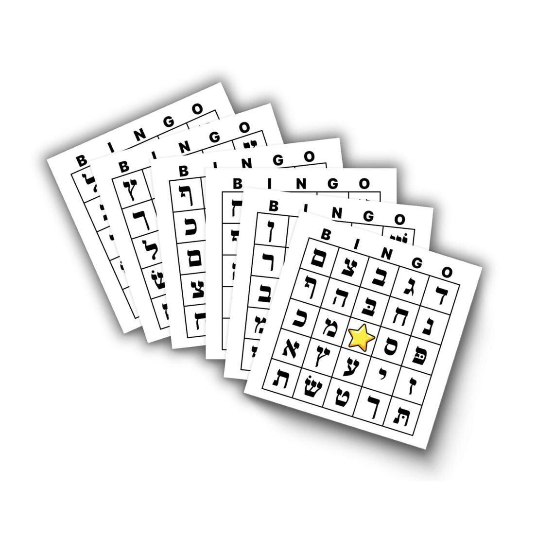 Hebrew Alef-bet BINGO: Hebrew Letter Learning Game (digital Download ...
