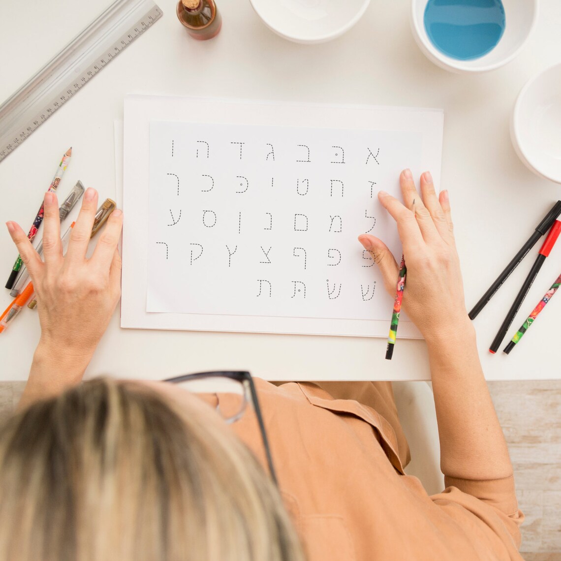 Alef-bet Dotted Tracing Font for Hebrew Handwriting Practice - Etsy