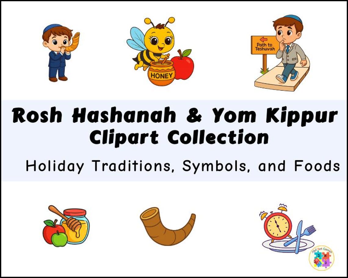 Rosh Hashanah & Yom Kippur Clipart Collection in Color - Etsy