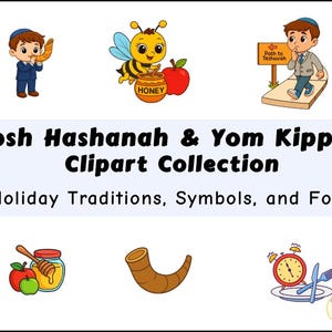 Rosh Hashanah & Yom Kippur Clipart Collection in Color - Etsy