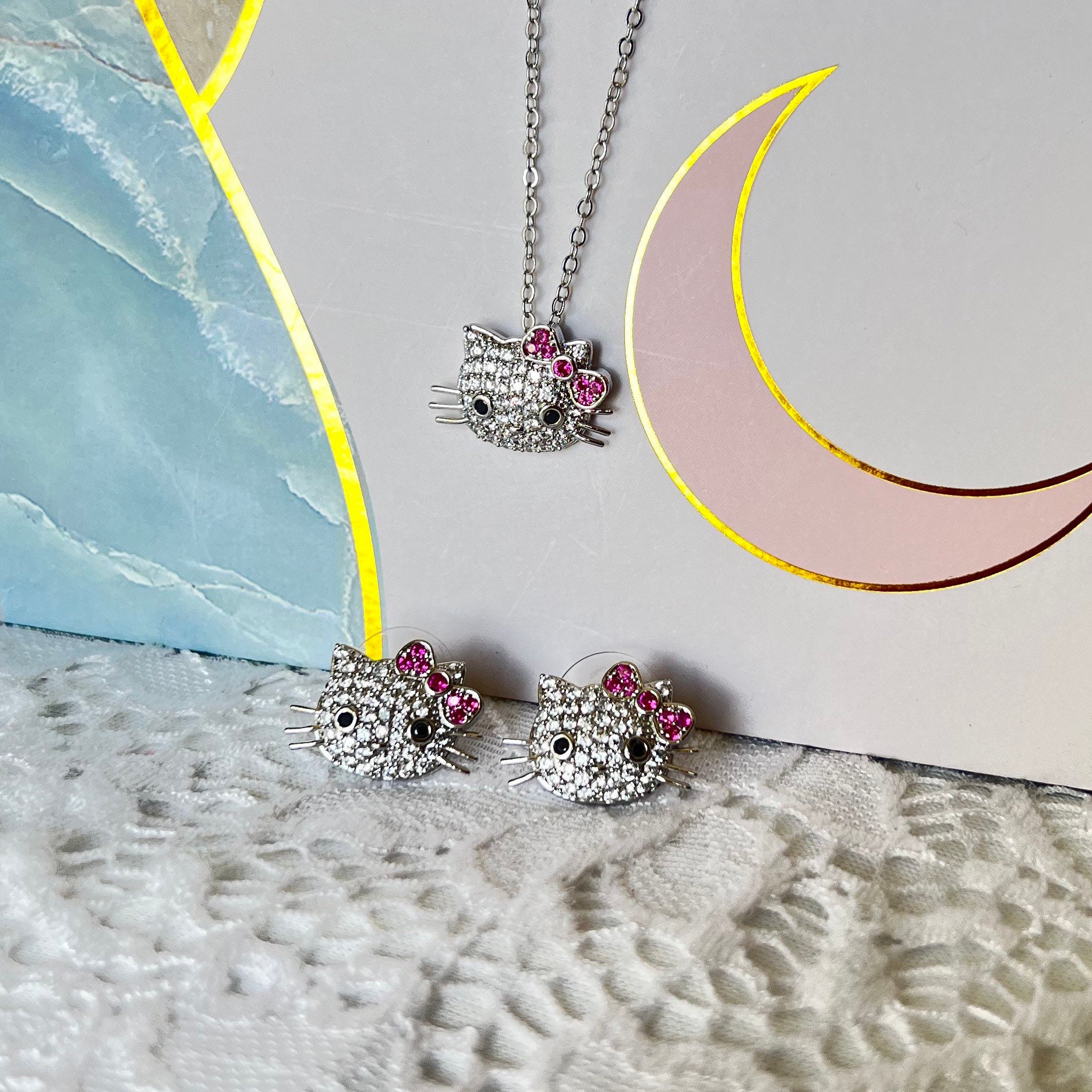 Hello Kitty Jewelry Set - Etsy