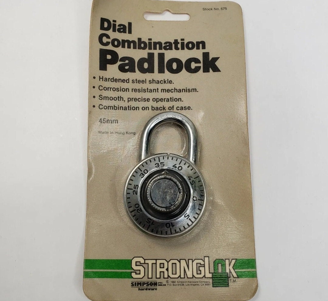Vintage Stronglok Combination Padlock Simpson Hardware Hong Kong 1982 ...