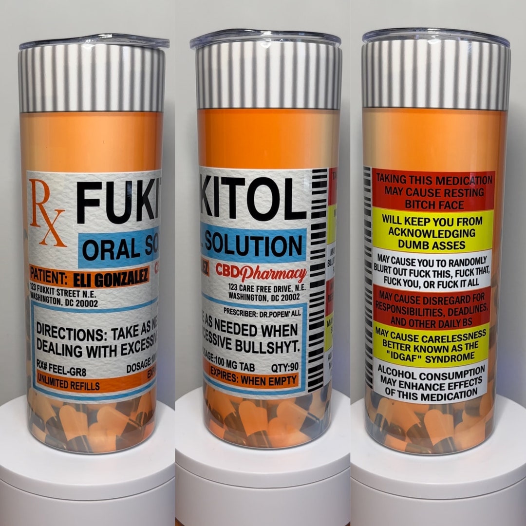 Fukitol Tumbler - 20oz 30oz - Custom Patient Name - Funny - Insulated ...