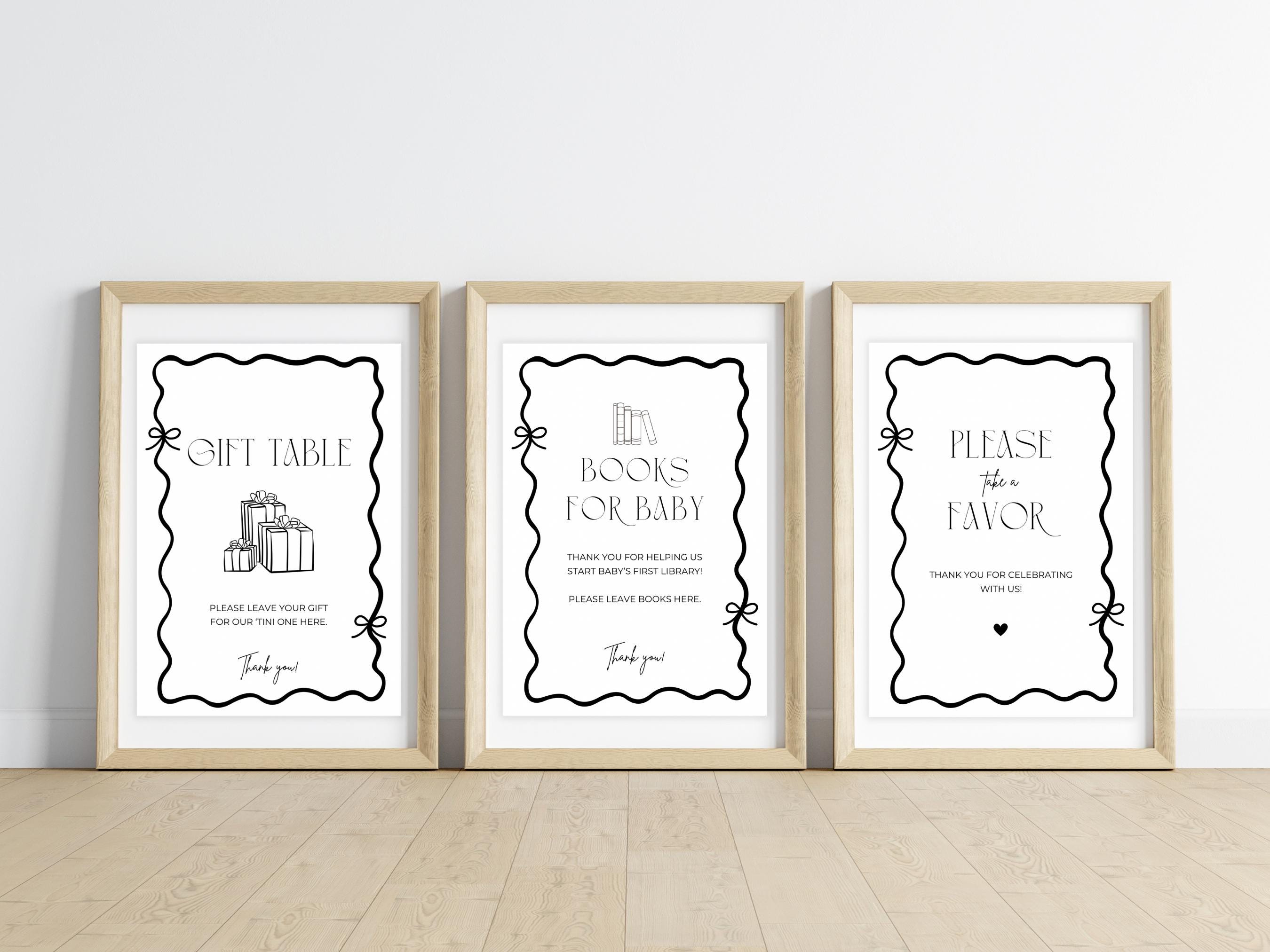 A 'tini Baby Shower Sign Bundle (6) | Editable Baby Shower Table Signs ...