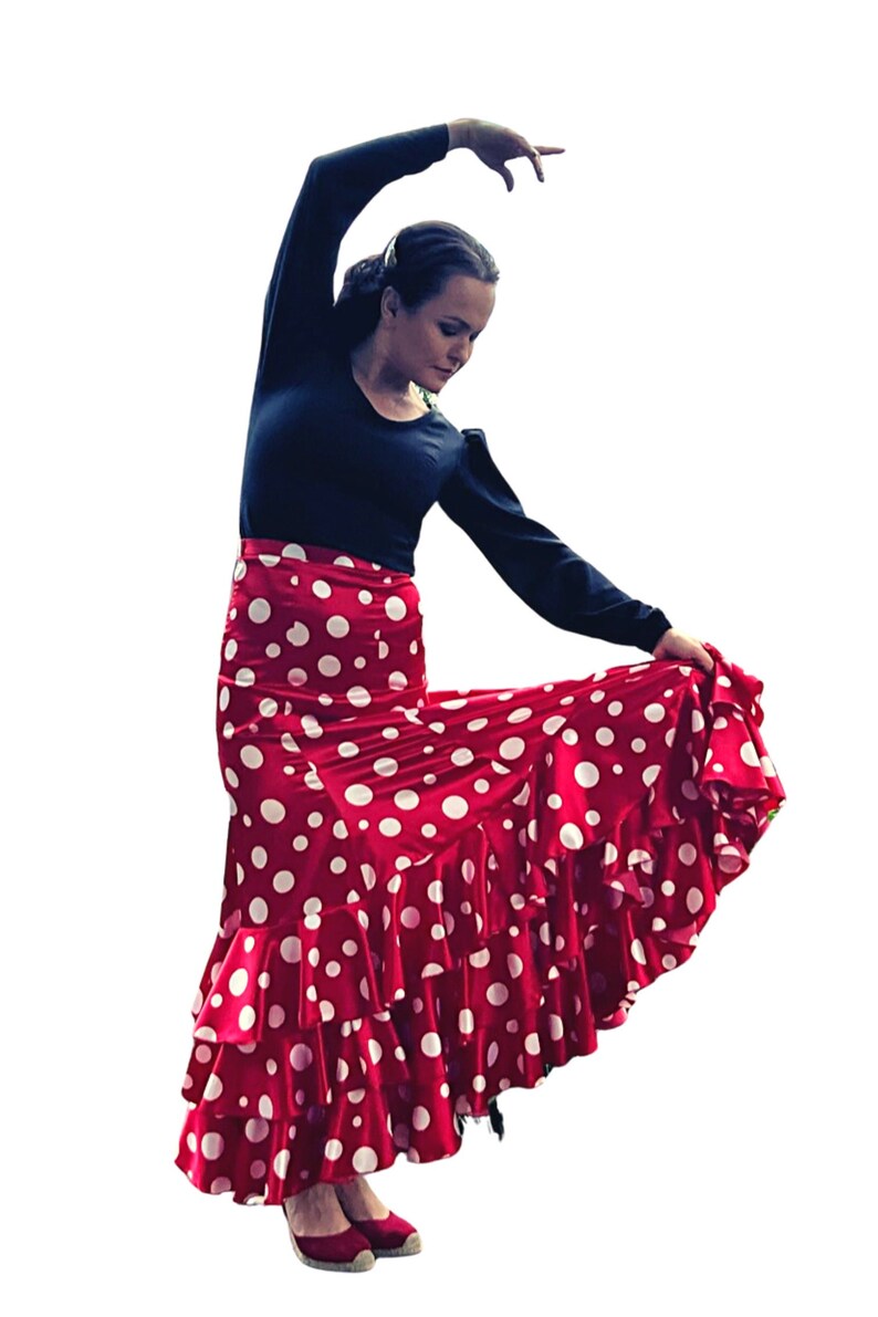 Red Flamenco Skirt With Ruffles ALBOREA Ruby Glow - Etsy
