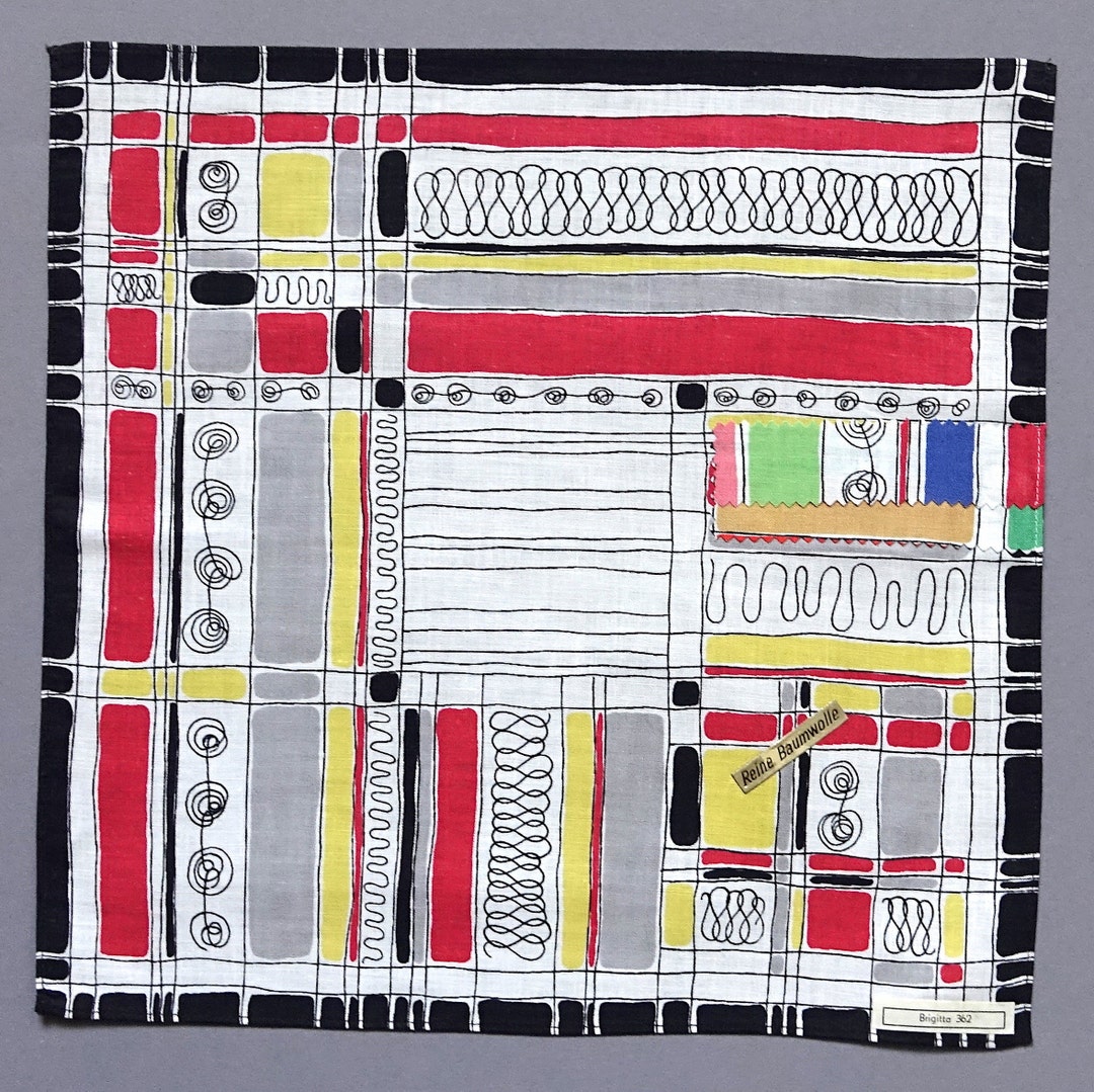 50s Handkerchief Abstract Pattern - Unused With Original Label - Etsy
