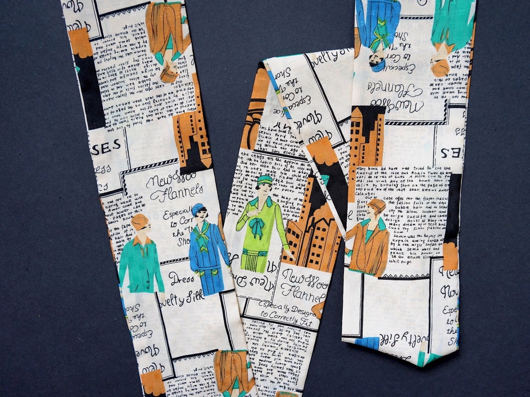 Vintage Silk Scarf With Lady in 20s Costume - Etsy