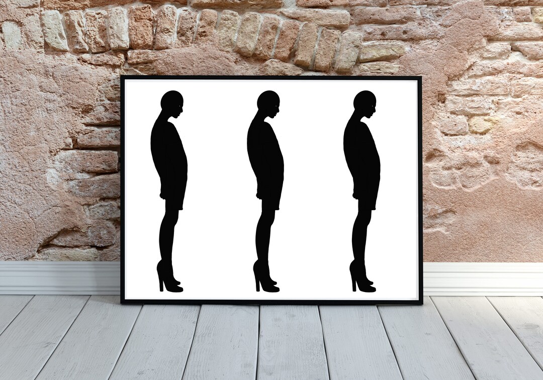 Triplets Silhouette Printable Wall Art, Minimalist Home Decor, Line ...