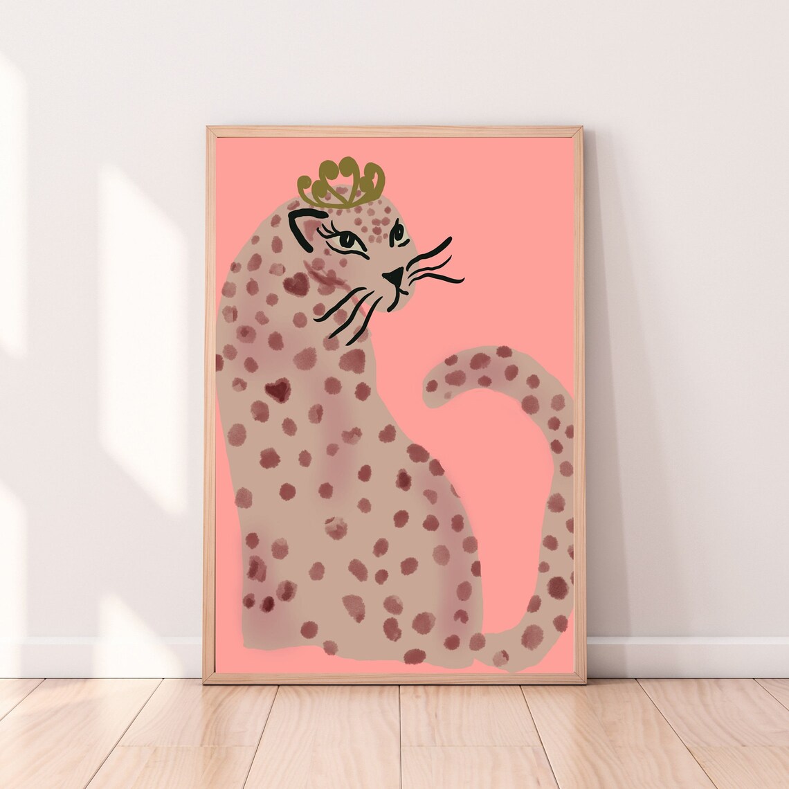 Wall Decor, Leopard Princess Printable Wall Art, Pink Decor, Digital ...