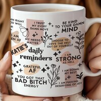 Self Love Mug, Self Care, Affirmations, Positive Quotes, Rainbow ...