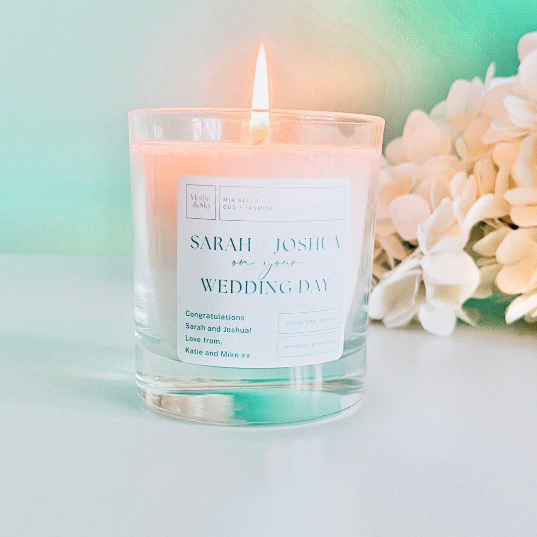 Personalised Wedding Candle Gift Natural Scented Candle for Couple ...