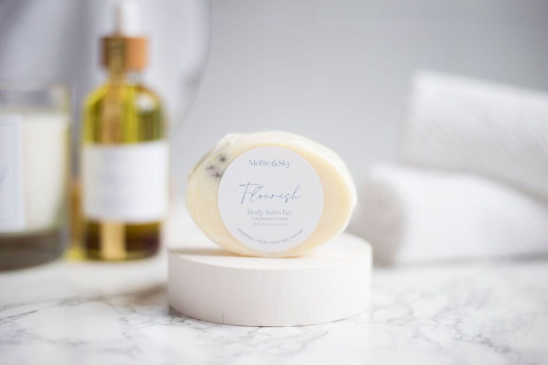 Solid Moisturiser Bar Pulse Point Aromatherapy Body Balm Bar Lavender Geranium Body Moisturiser ...