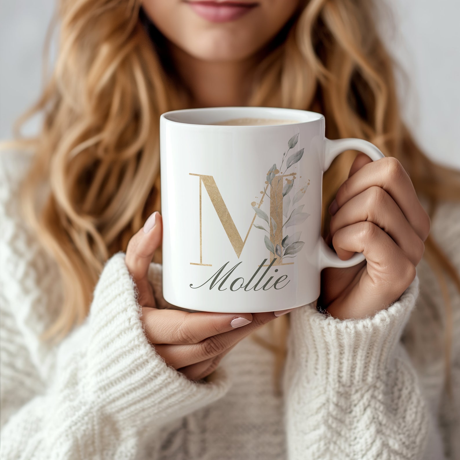 Personalised Initial Mug Gift Name Cup Pretty Tea Mug Morning Boho Mug ...