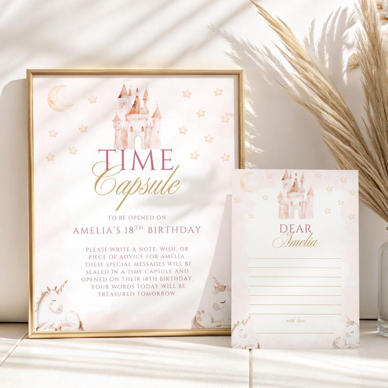 Princess Time Capsule 1st Birthday Time Capsule Sign One-ce Upon A Time ...