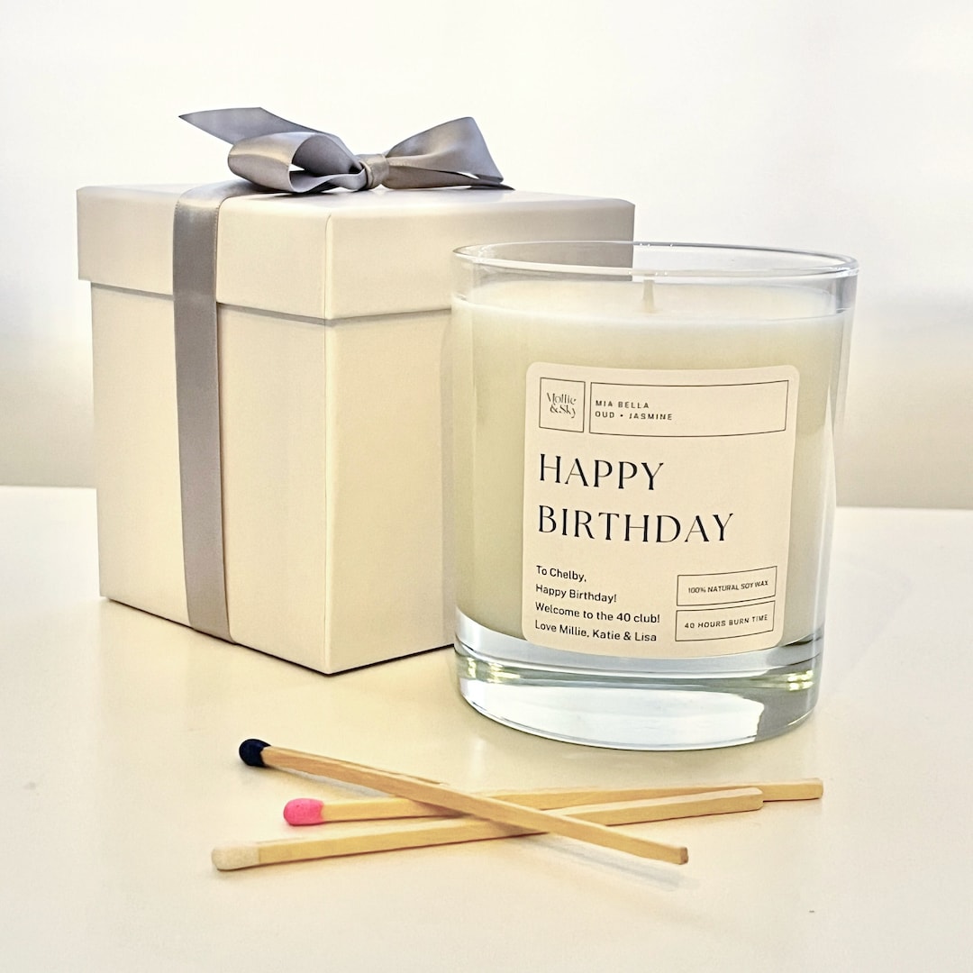 Personalised Birthday Candle Gift 40th Birthday 50th Birthday 30th ...