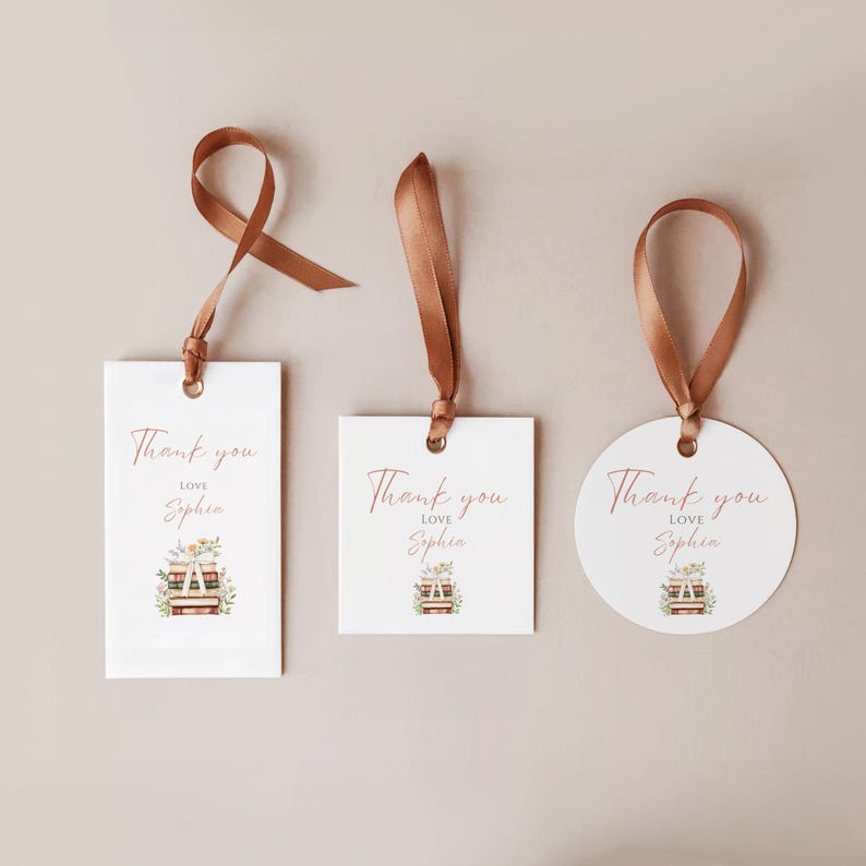 A New Chapter Begins Favor Tags Baby Shower Thank You Tags Storybook ...