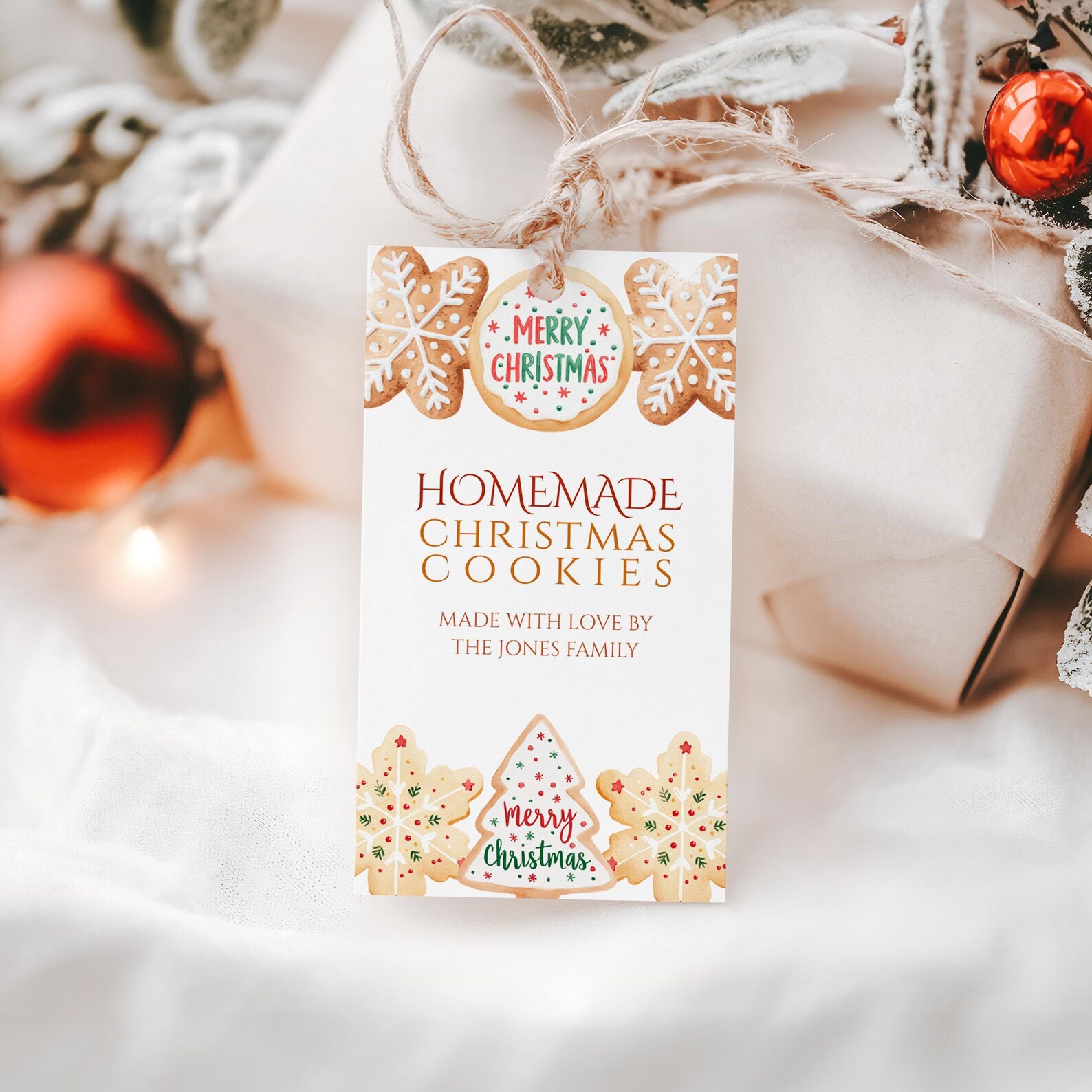 Christmas Baked Goods Gift Tag Editable Christmas Cookie Label Homemade ...