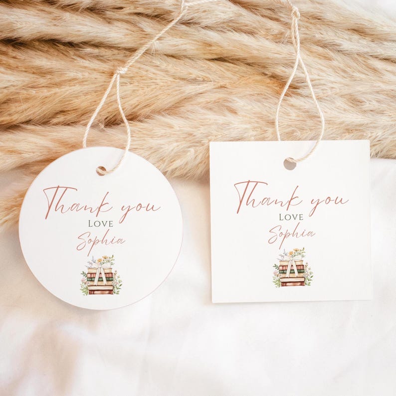 A New Chapter Begins Favor Tags Baby Shower Thank You Tags Storybook ...