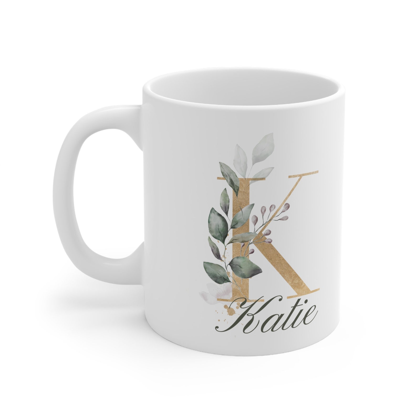 Personalised Initial Mug Gift Name Cup Pretty Tea Mug Morning Boho Mug ...