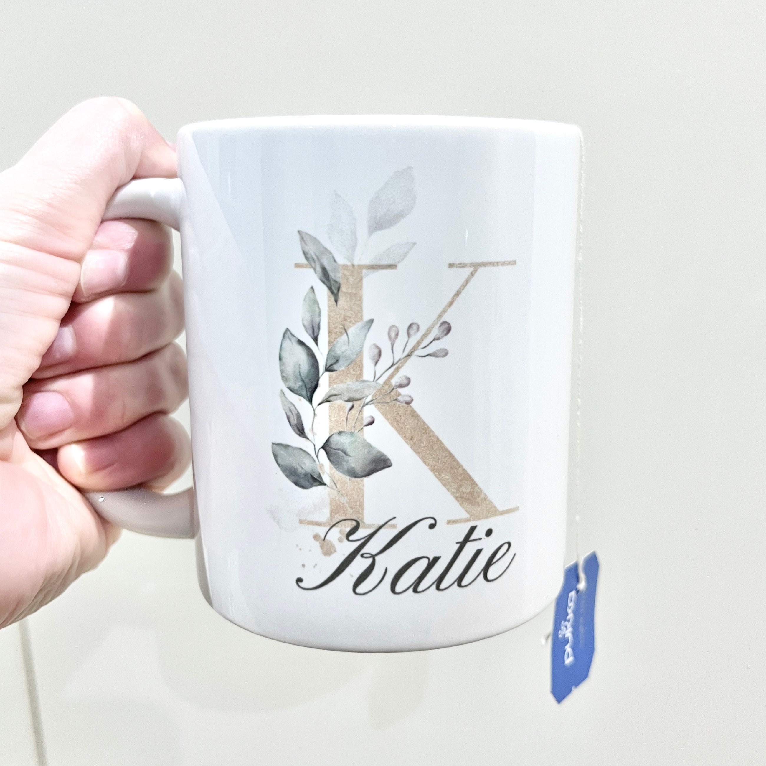 Personalised Initial Mug Gift Name Cup Pretty Tea Mug Morning Boho Mug ...