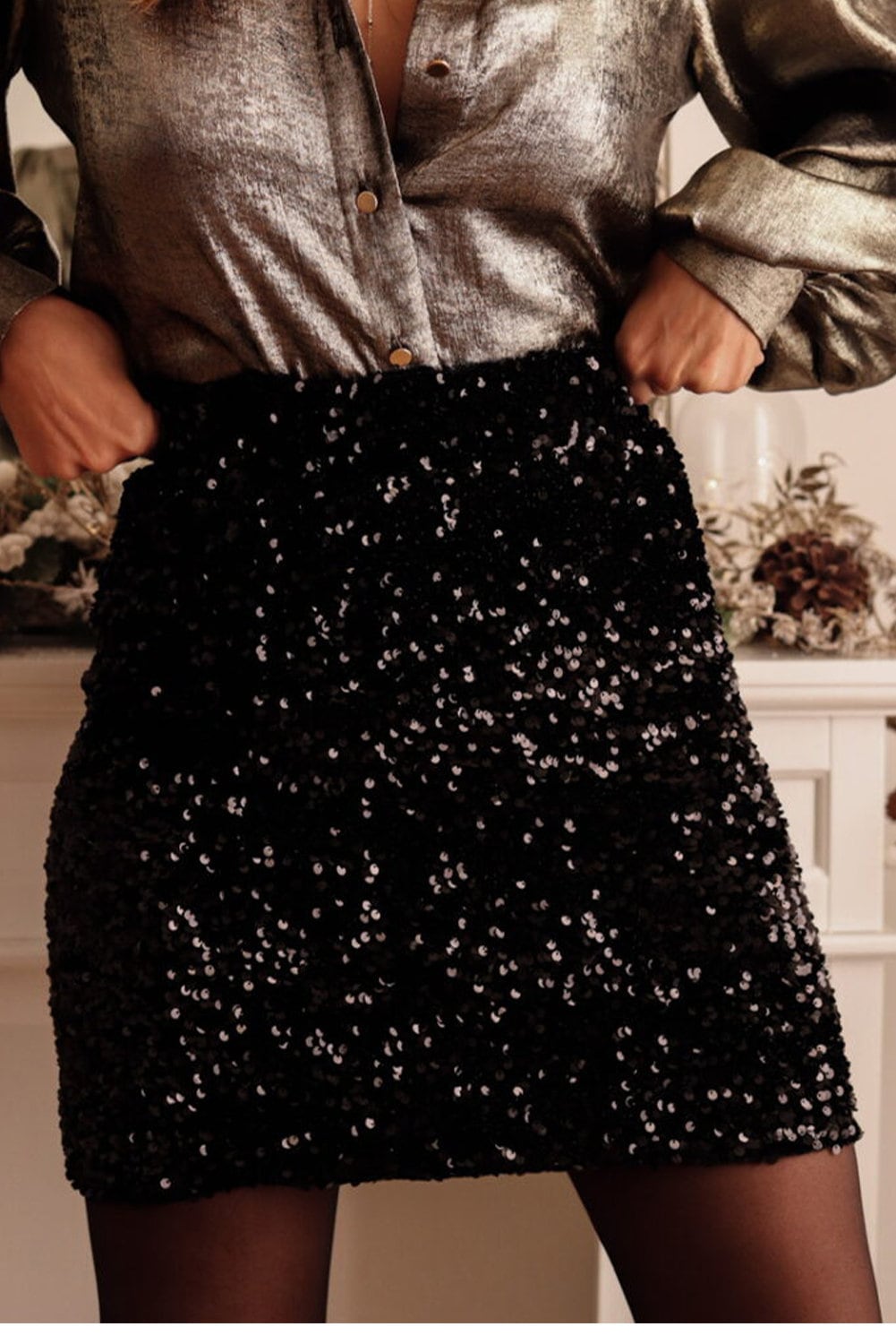 Black Sequin Bodycon Mini Skirt Black Sequin Skirt Sequin Skirt Sequin ...