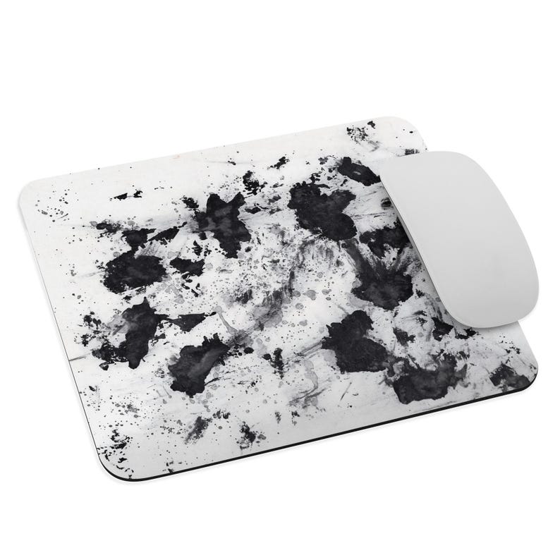 Abstract Art Mouse Pad Black and White Splatter, 8.7 X7.1 Inches - Etsy