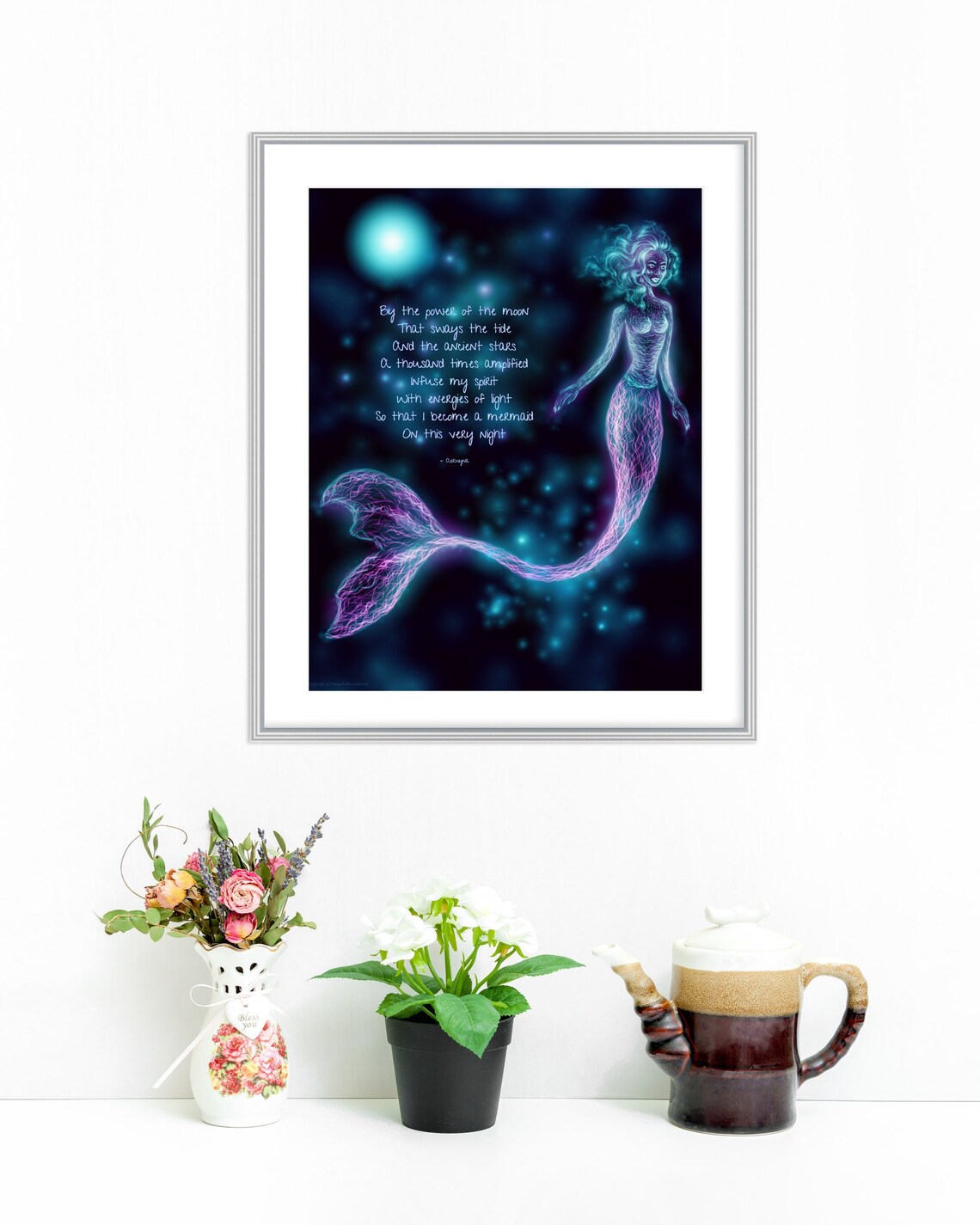 Printable Mermaid Wall Art Transformation Spell - Etsy