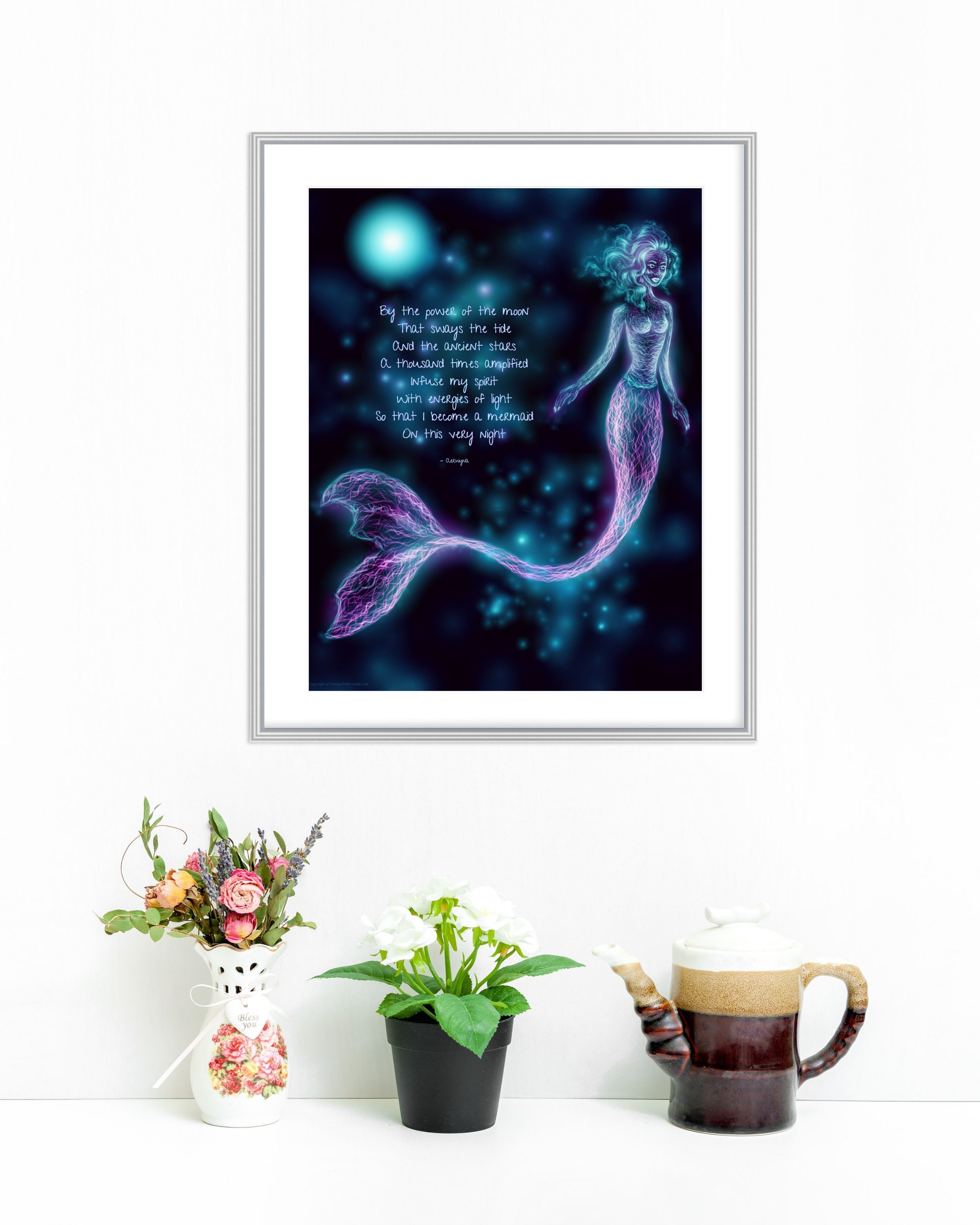 Printable Mermaid Wall Art Transformation Spell - Etsy