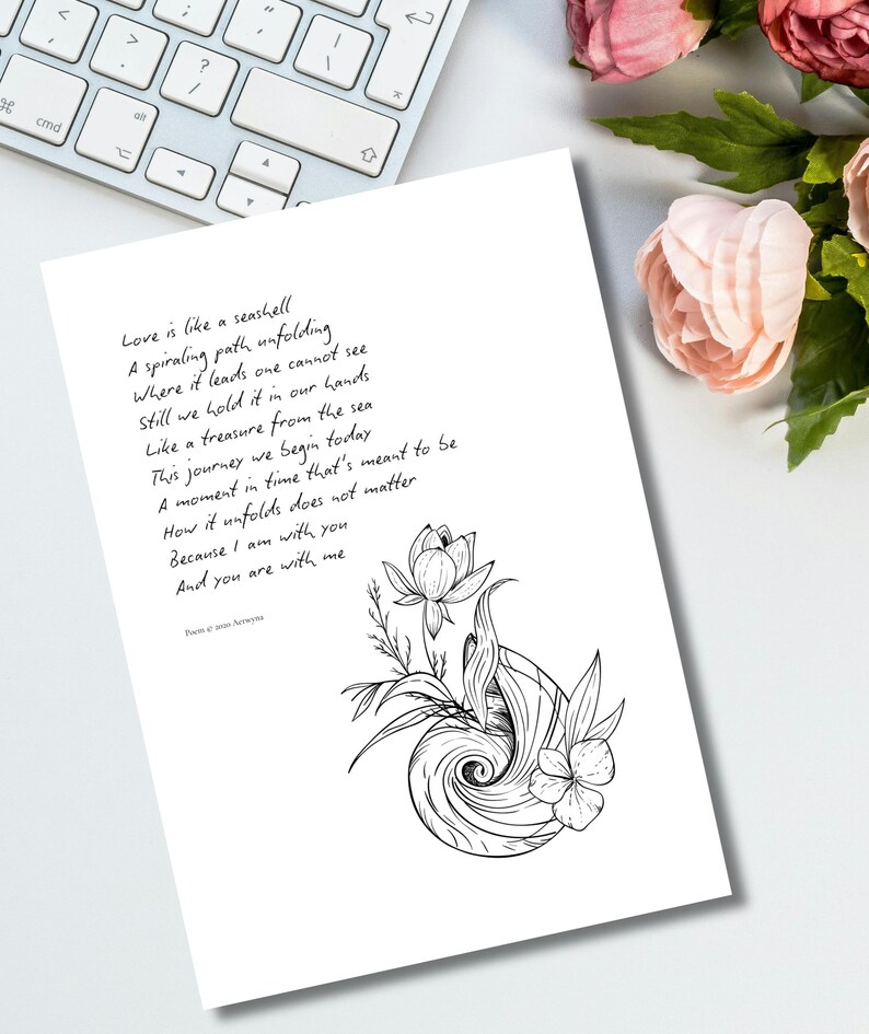 Seashell Love Poem Print – Coastal Wedding Gift (digital Download) - Etsy