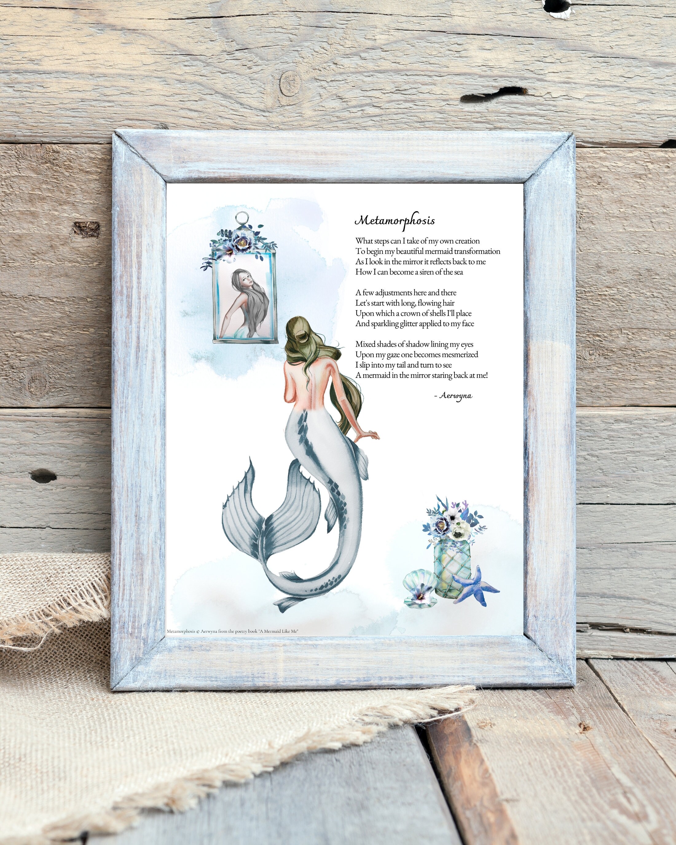 Mermaid Poster Poetry Wall Art "metamorphosis" - Etsy
