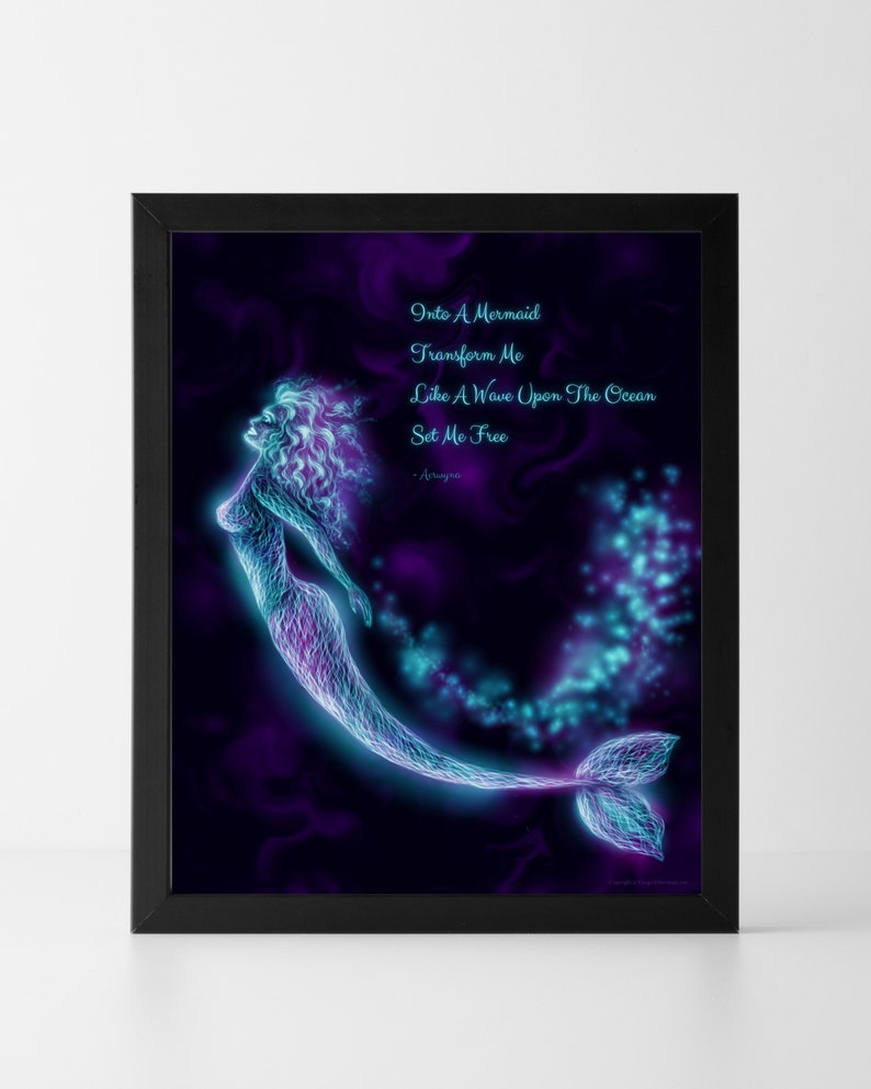 Printable Mermaid Wall Art Transformation Spell Etsy Denmark
