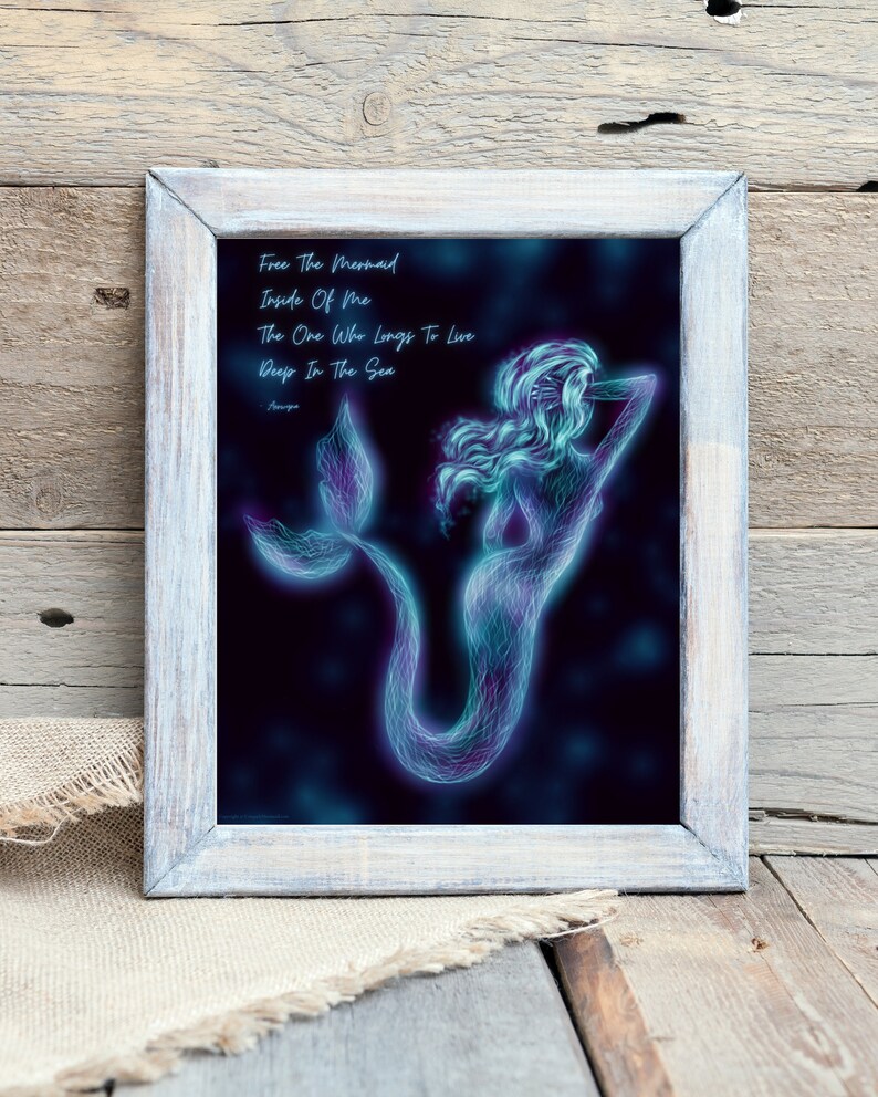 Printable Mermaid Wall Art Transformation Spell - Etsy Ireland