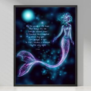 Printable Mermaid Wall Art Transformation Spell - Etsy