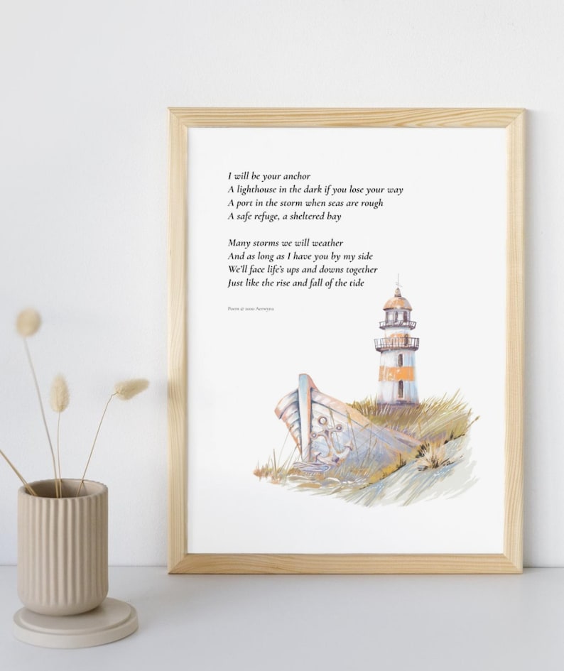 I Will Be Your Anchor - Printable Lighthouse Love Poem - Etsy